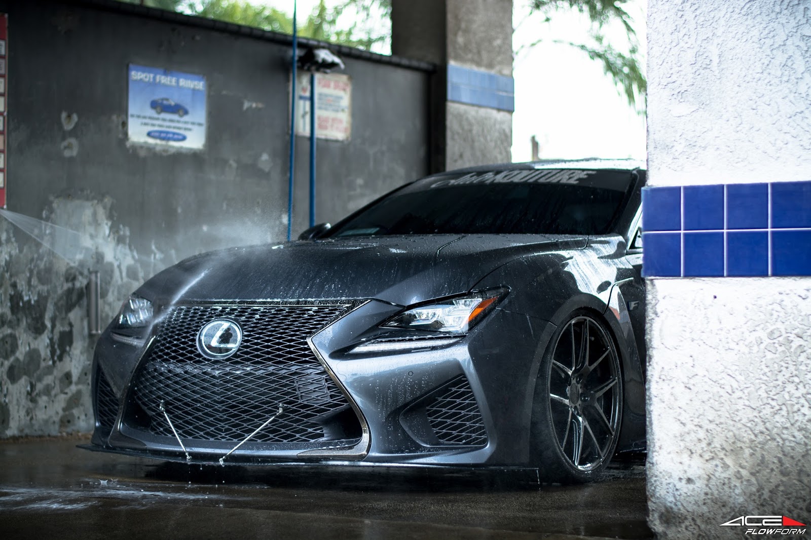 Bagged Lexus RCF w/ 20" ACE Alloy Flowform AFF02 Black Chrome