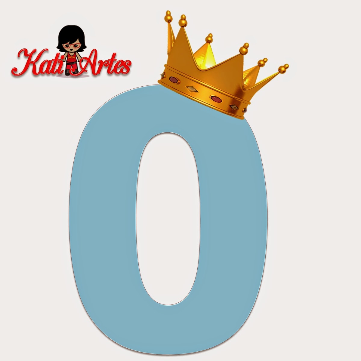 Números Azul Claro con Coronas. - Oh my Alfabetos!