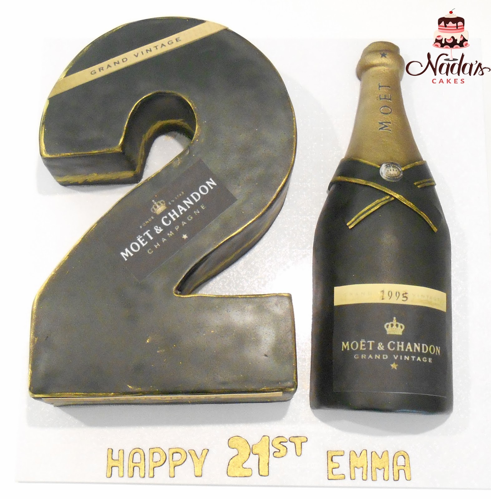 Nada's cakes: Moet Themed 21 Birthday Cake