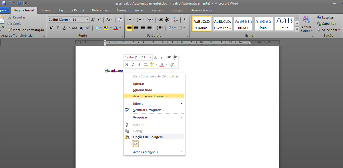 Tecla Ti: Excluir Palavra Do Dicionário do Word