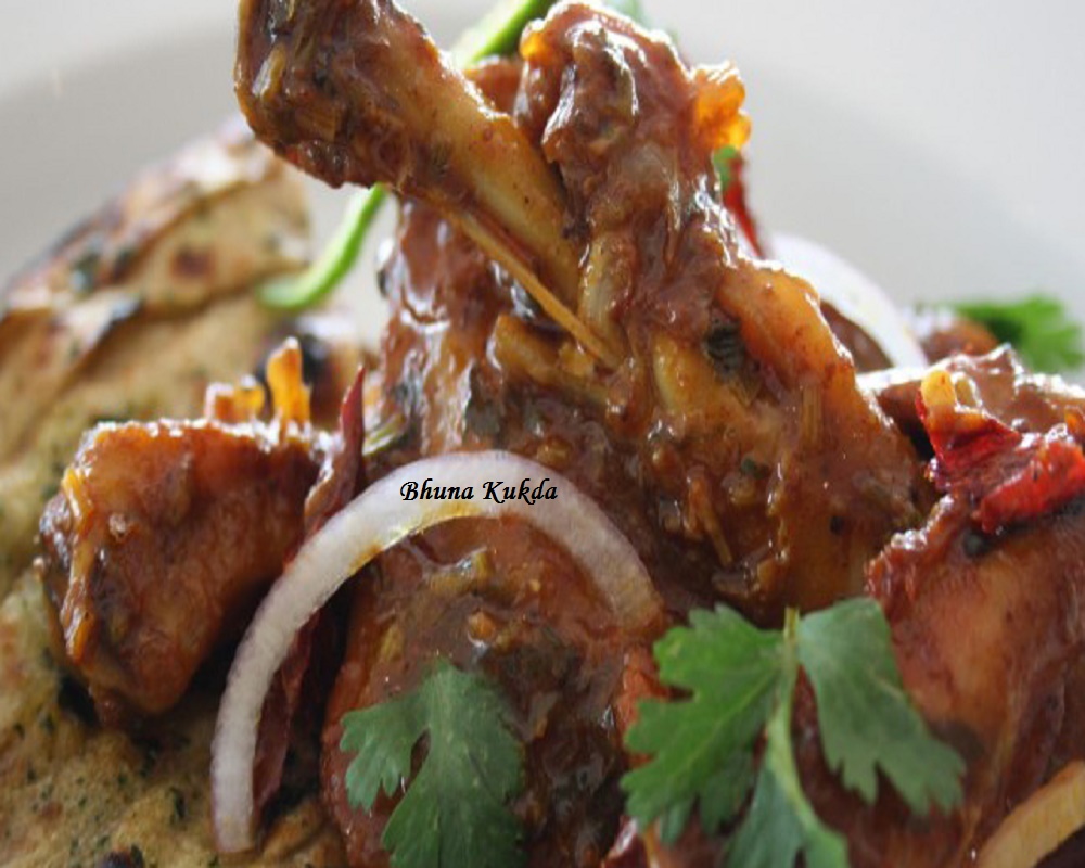 Bhuna Kukda (Chicken cooked in Rajasthani style, with loads of chillies)