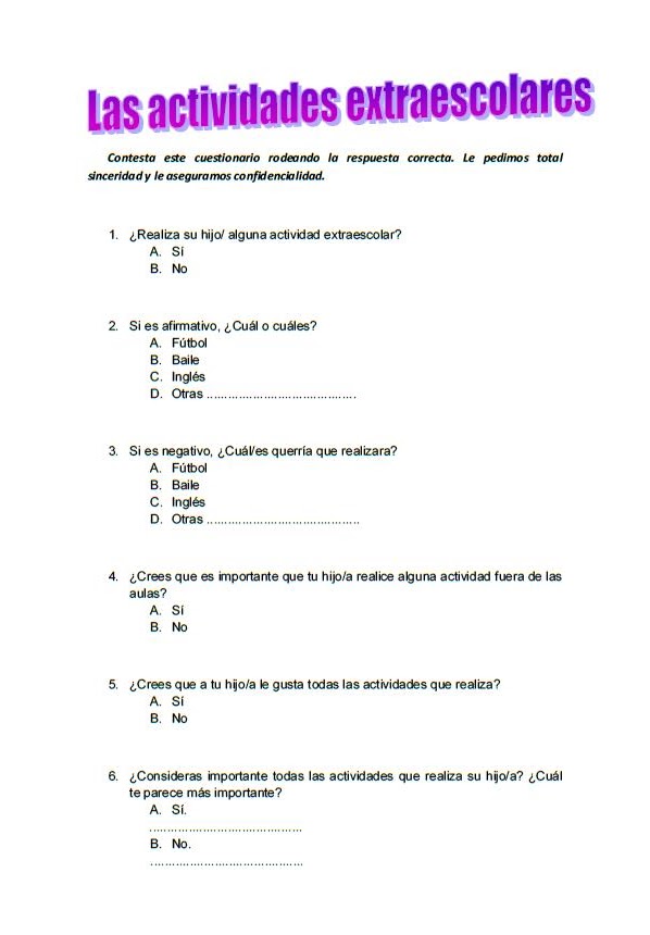El rincón de Tendencias: Las actividades extraescolares.