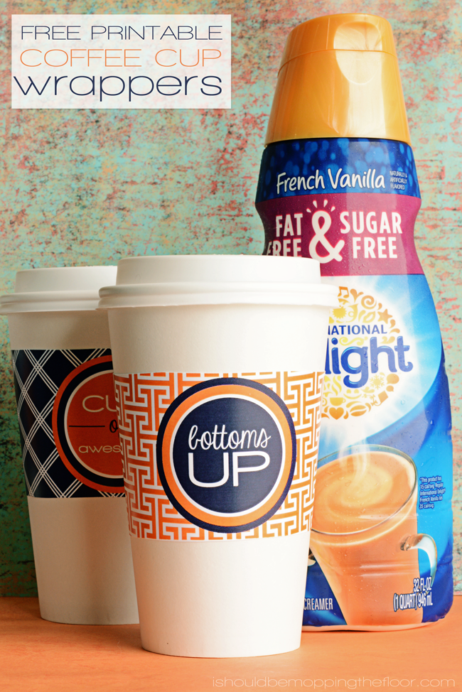Free Printable Coffee Cup Wrappers | i should be mopping the floor