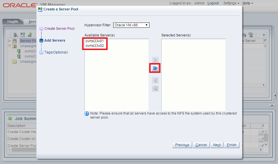 Oracle Linux とその周辺のもの: Oracle VM Manager 3.3.3 での Server Pool 作成。