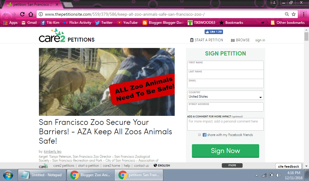 Zoo Animal Safety: Petition for Zoo Animal Safety