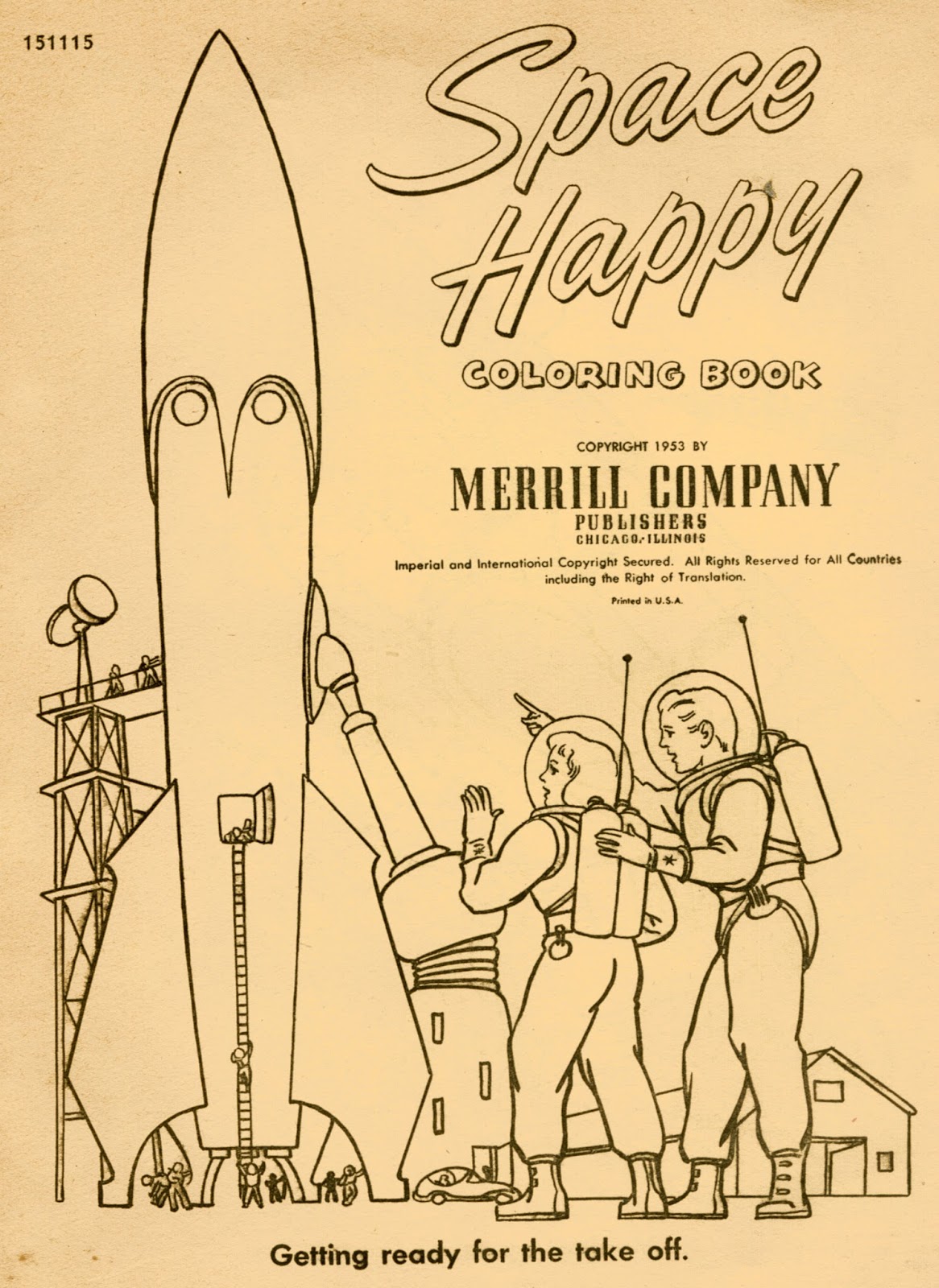Dreams of Space - Books and Ephemera: Space Happy Coloring Book (1953)
