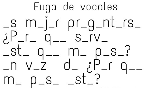 Mi cole Artemi (Profe Alfonso): Fuga de letras.