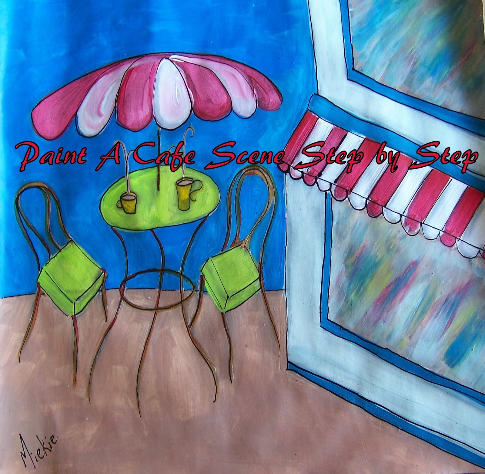A Pretty Talent Blog: Draw & Paint A Cafe Scene Step By Step