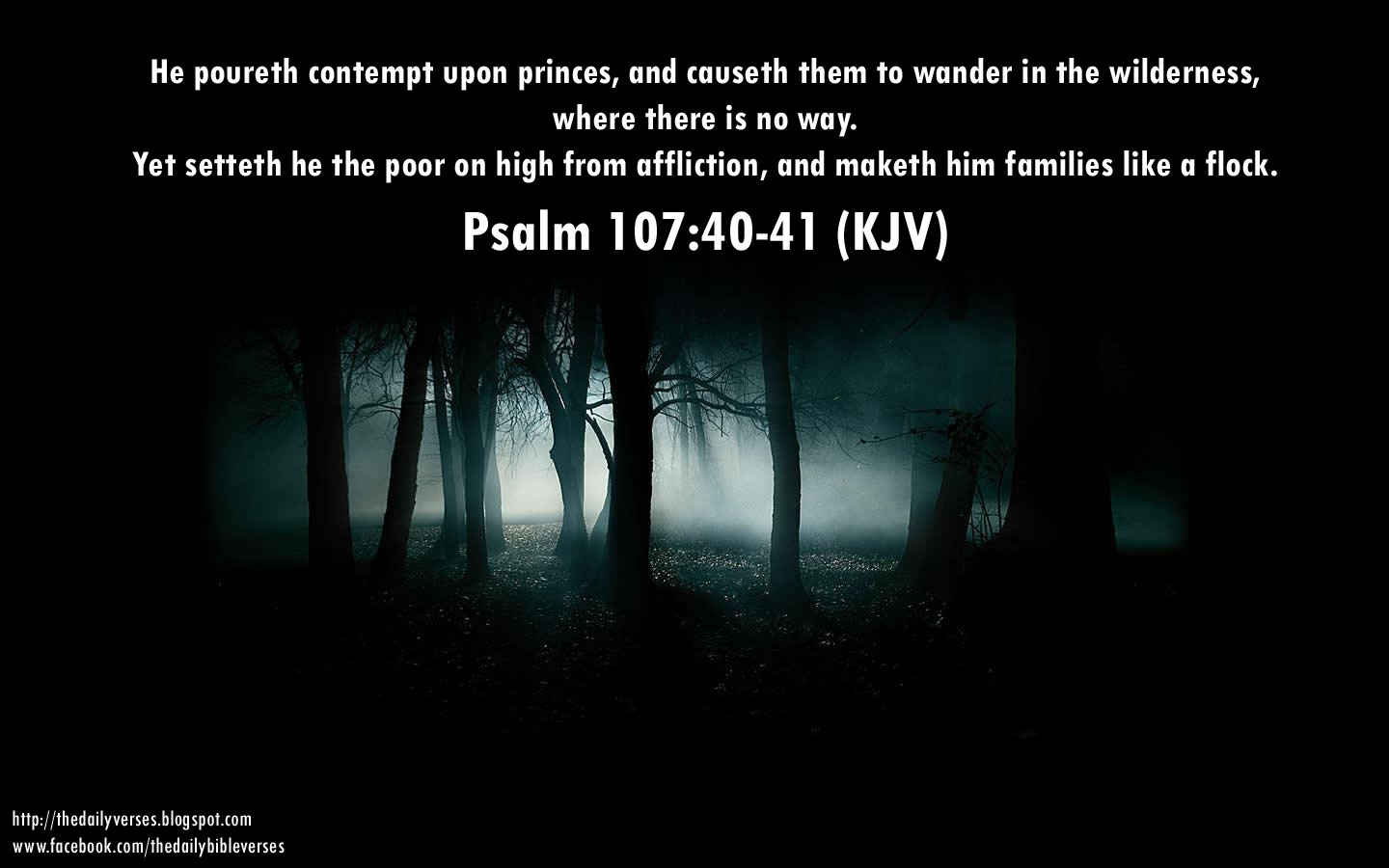 Daily Bible Verses Psalm 107 40 41