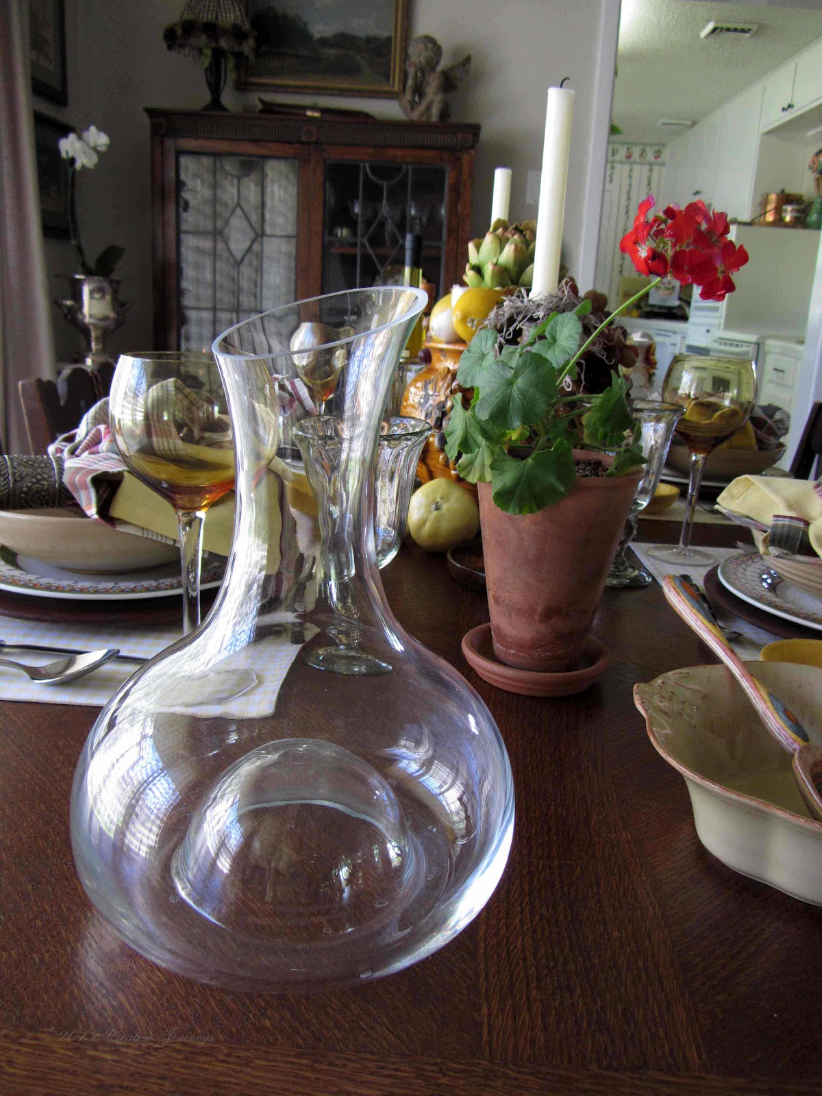 Creative Journeys: Dining in Tuscany Tablescape