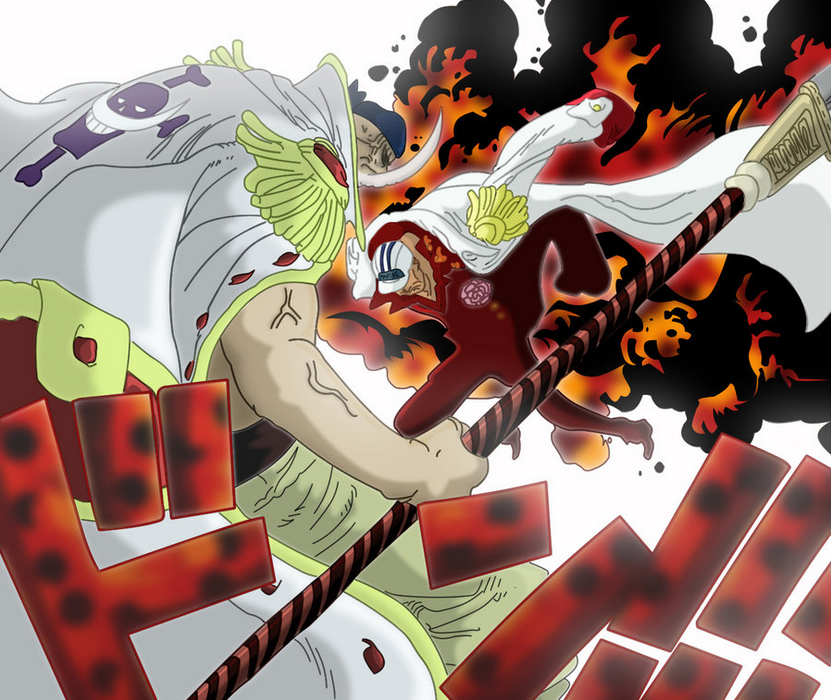 KOLEKSI GAMBAR ONE PIECE: Shirohige vs Akainu full fight