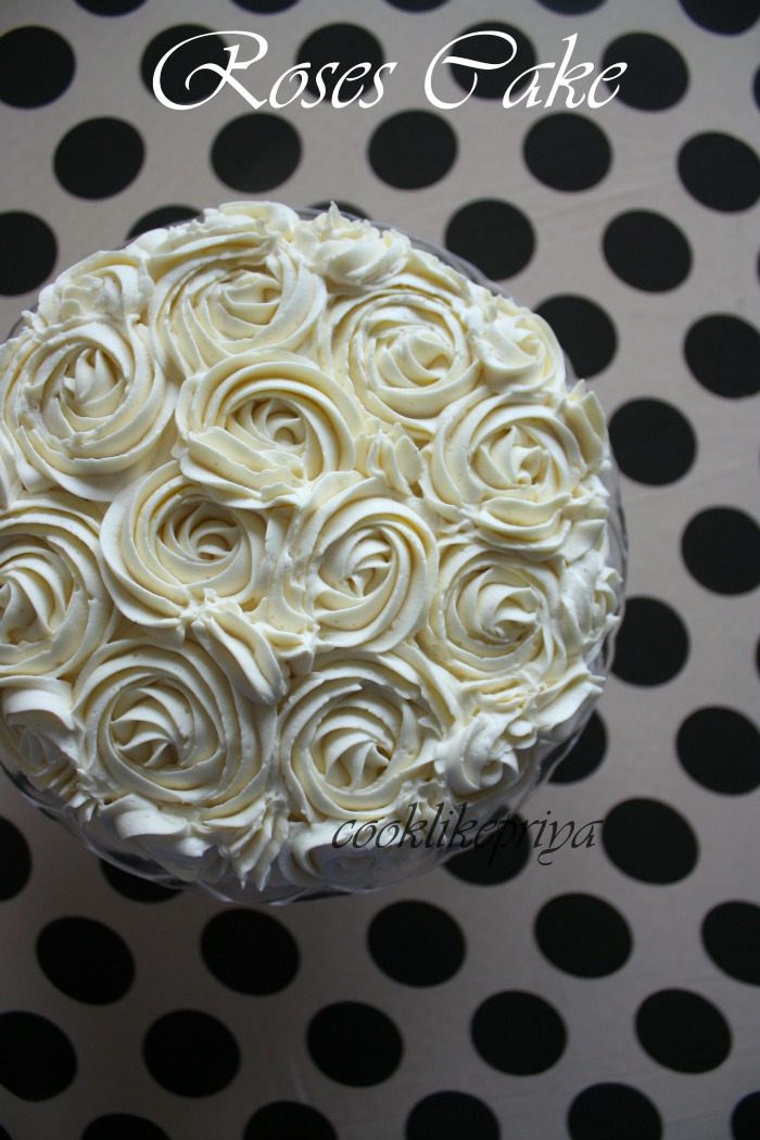 Cook like Priya: ♥ ROSES CAKE ♥ for 2 gorgeous years