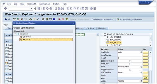SAP: Using the Button Choice UI Element in Web Dynpro ABAP