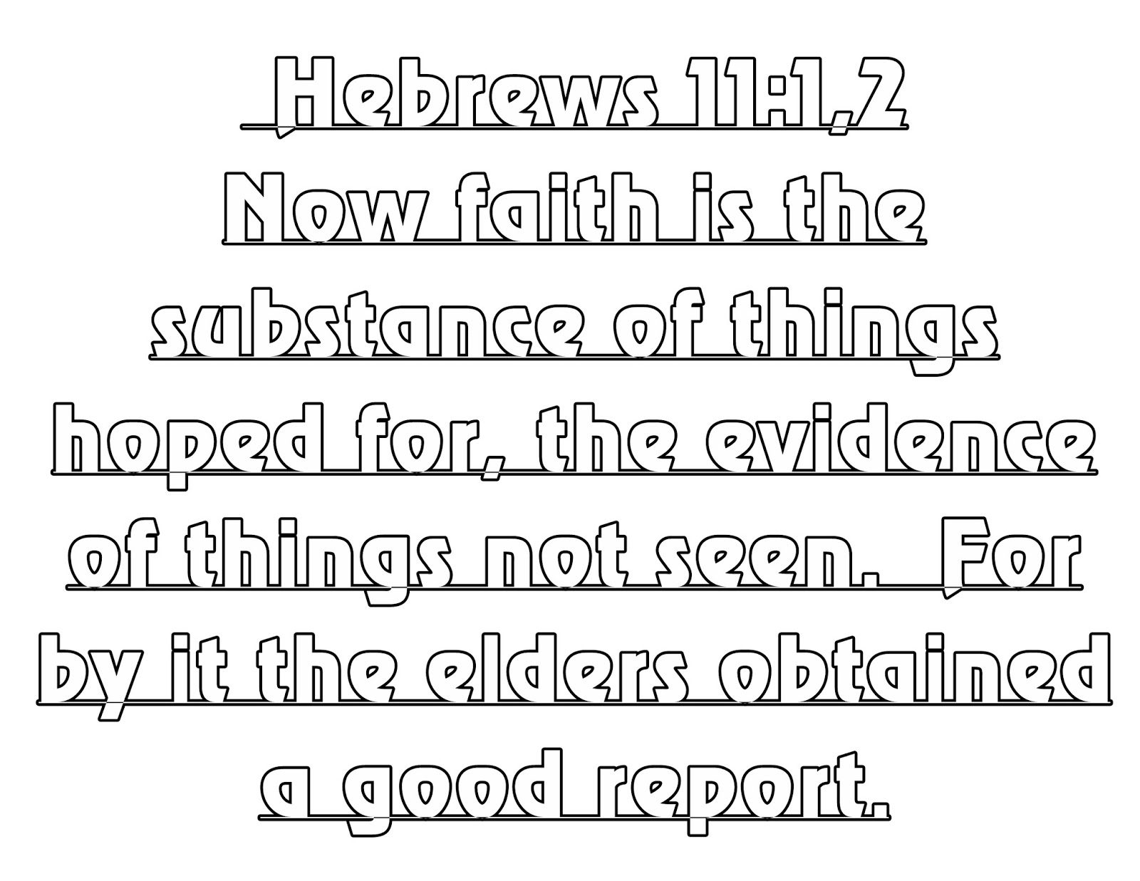 Children's Gems In My Treasure Box: Hebrews 11:1- 7 Bubble Letter Verses