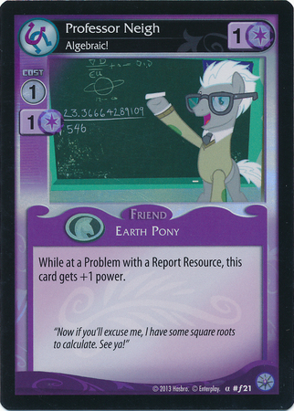 My Little Pony Professor Neigh, Algebraic! Premiere CCG Card | MLP Merch
