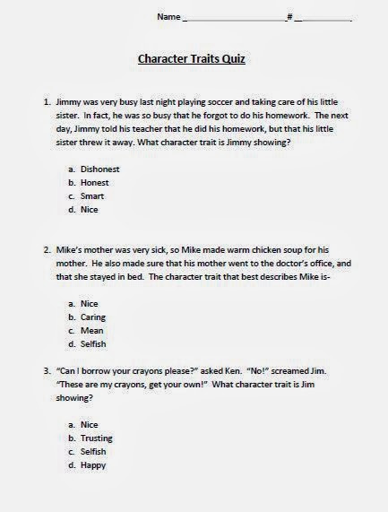 Jennifer's Teaching Tools: Character Traits