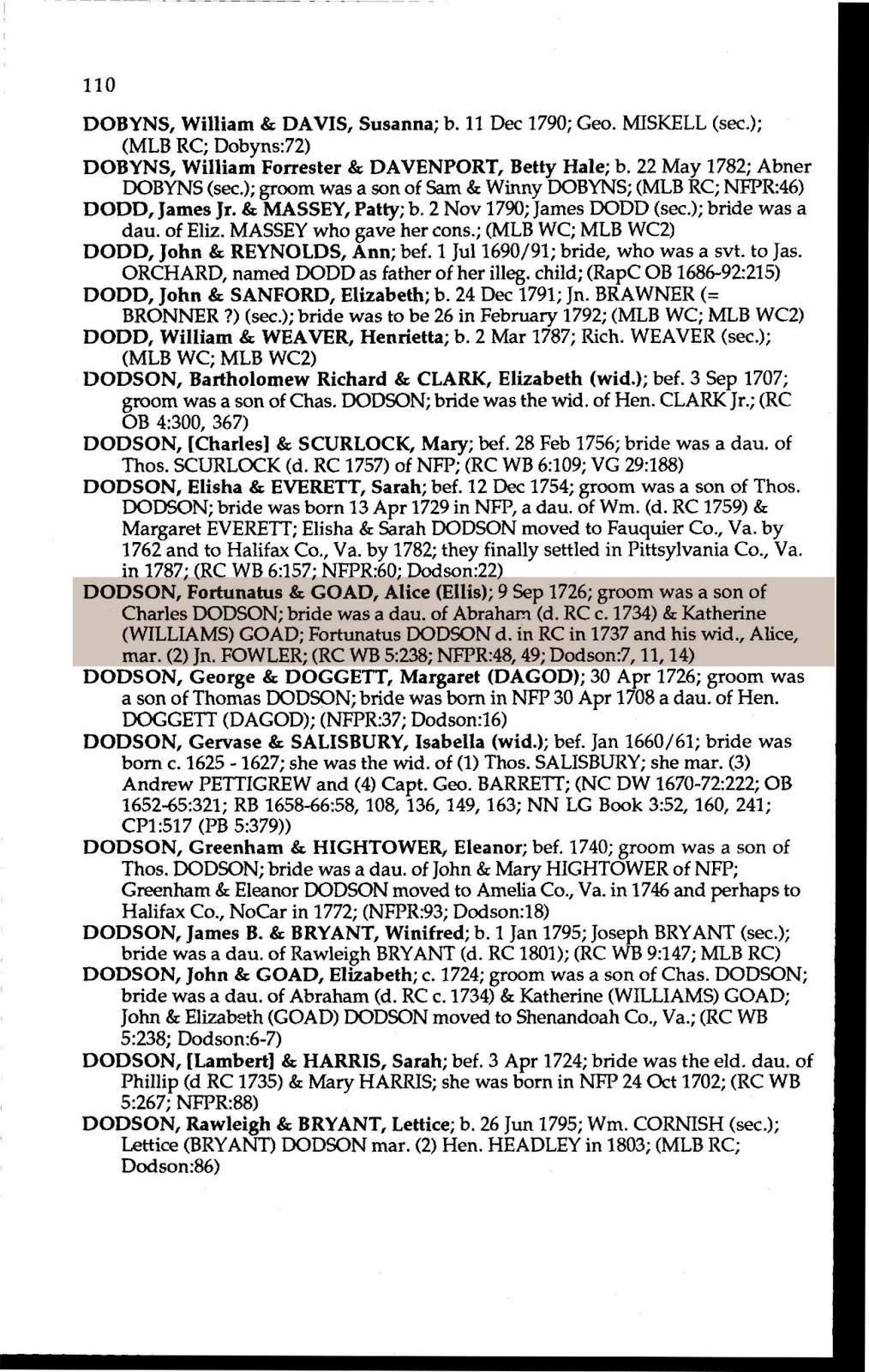 Pando Tree 52 Ancestors in 52 Weeks : Fortunatus Dodson circa 1704 - 1737