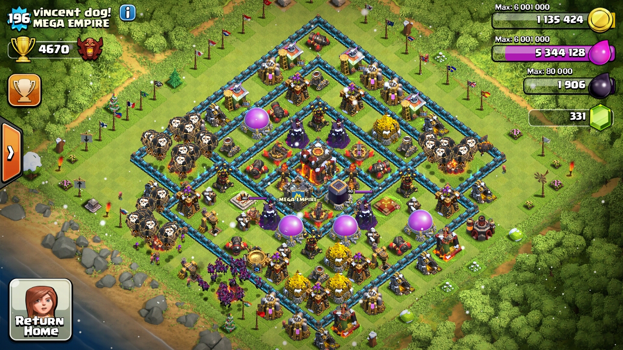 kitz blog: the best setup base of COC ( clash of clan ) for th10