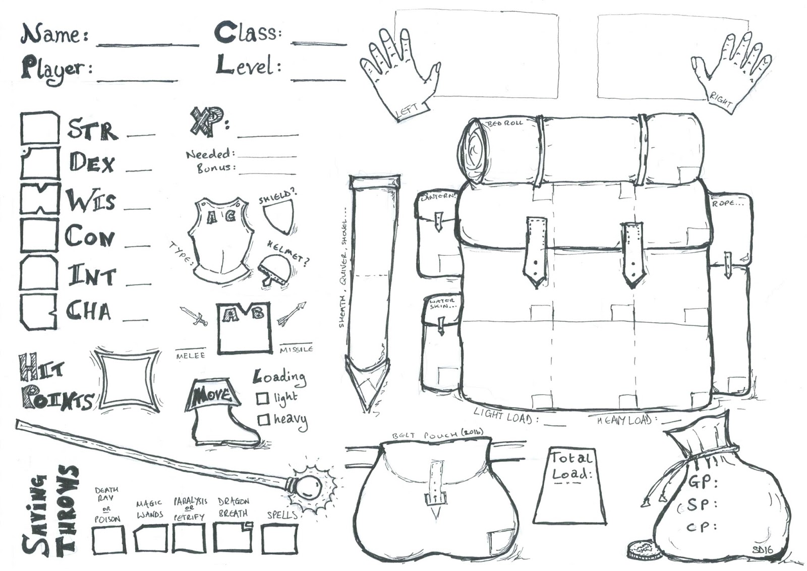 Rab's Geekly Digest: BFRPG character sheet