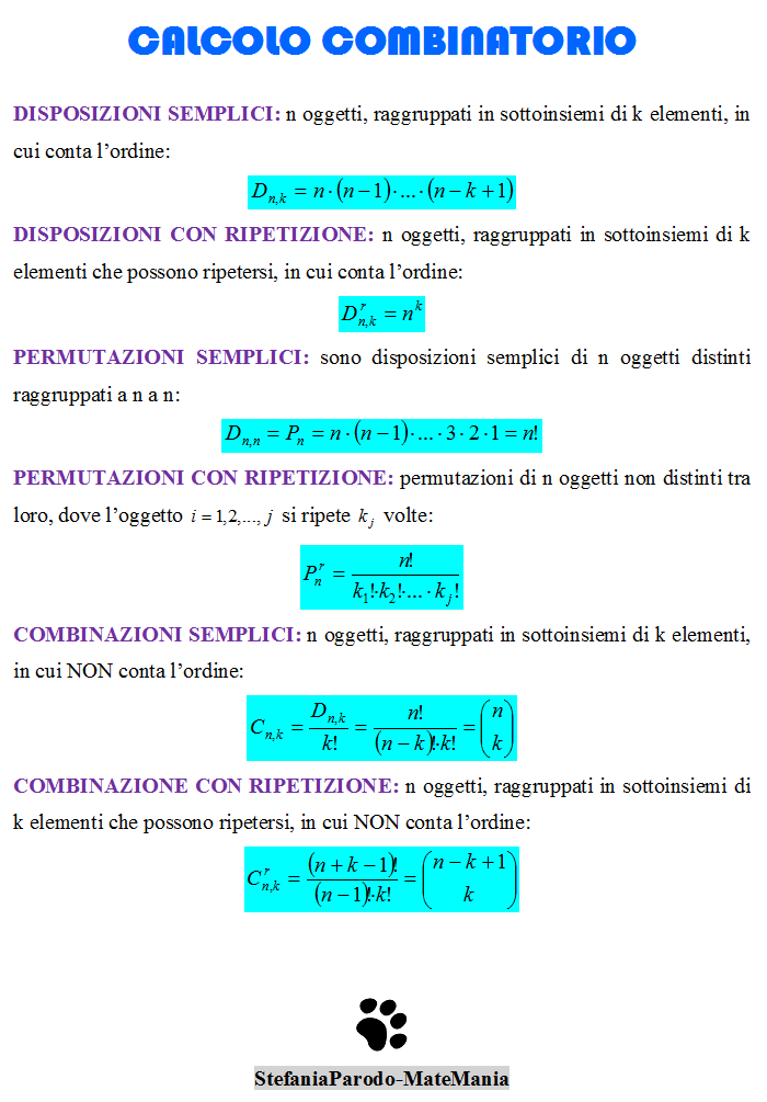 MateMania: calcolo combinatorio
