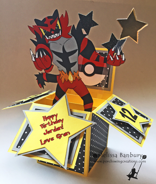 Porch Swing Creations: Pokemon Incineroar Card in a Box