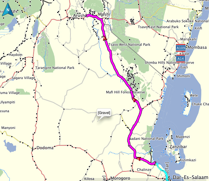 Cape Town To Tanzania: Route