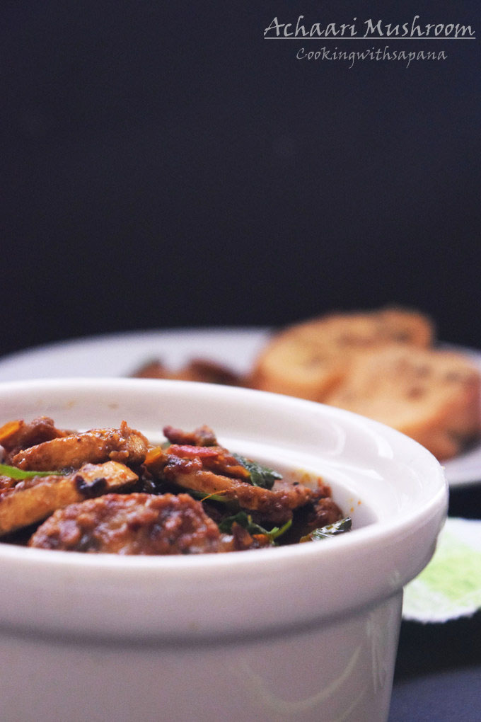 Achaari Mushroom - Cooking With Sapana