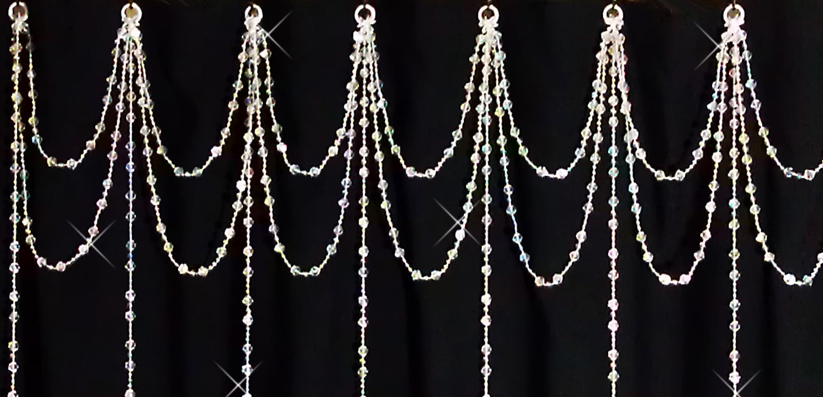 Shadez of Michelle: Shower Curtain Bling Double Swag Iridescent Crystal ...