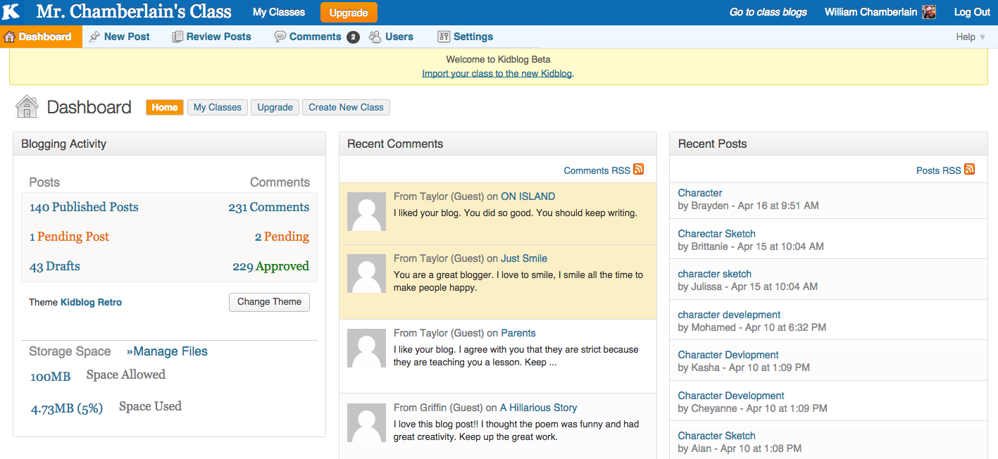 Blogging4Kids: Blogging With Kidblog