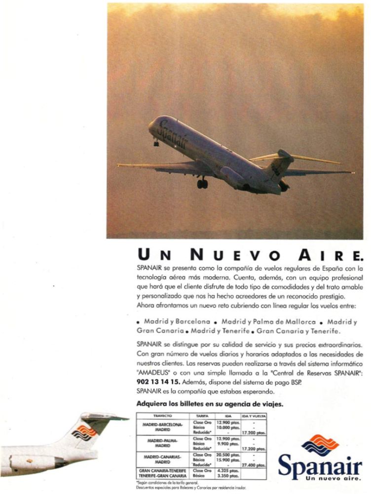 Airline memorabilia: Publicidad de Spanair