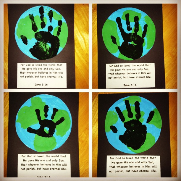 There's No School Like Homeschool: Earth Handprint Craft Tutorial