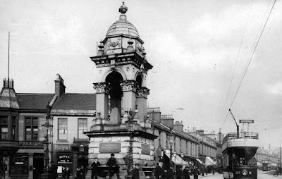 Tour Scotland: Old Photograph Whitelaw Fountain Coatbridge Scotland
