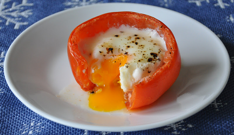 Aunt B On A Budget Eggs Baked In Tomatoes