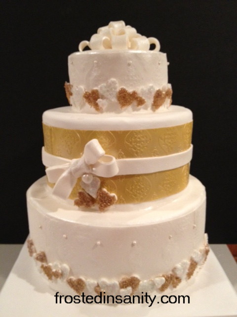 Frosted Insanity: Gold Embossed Wedding Cake