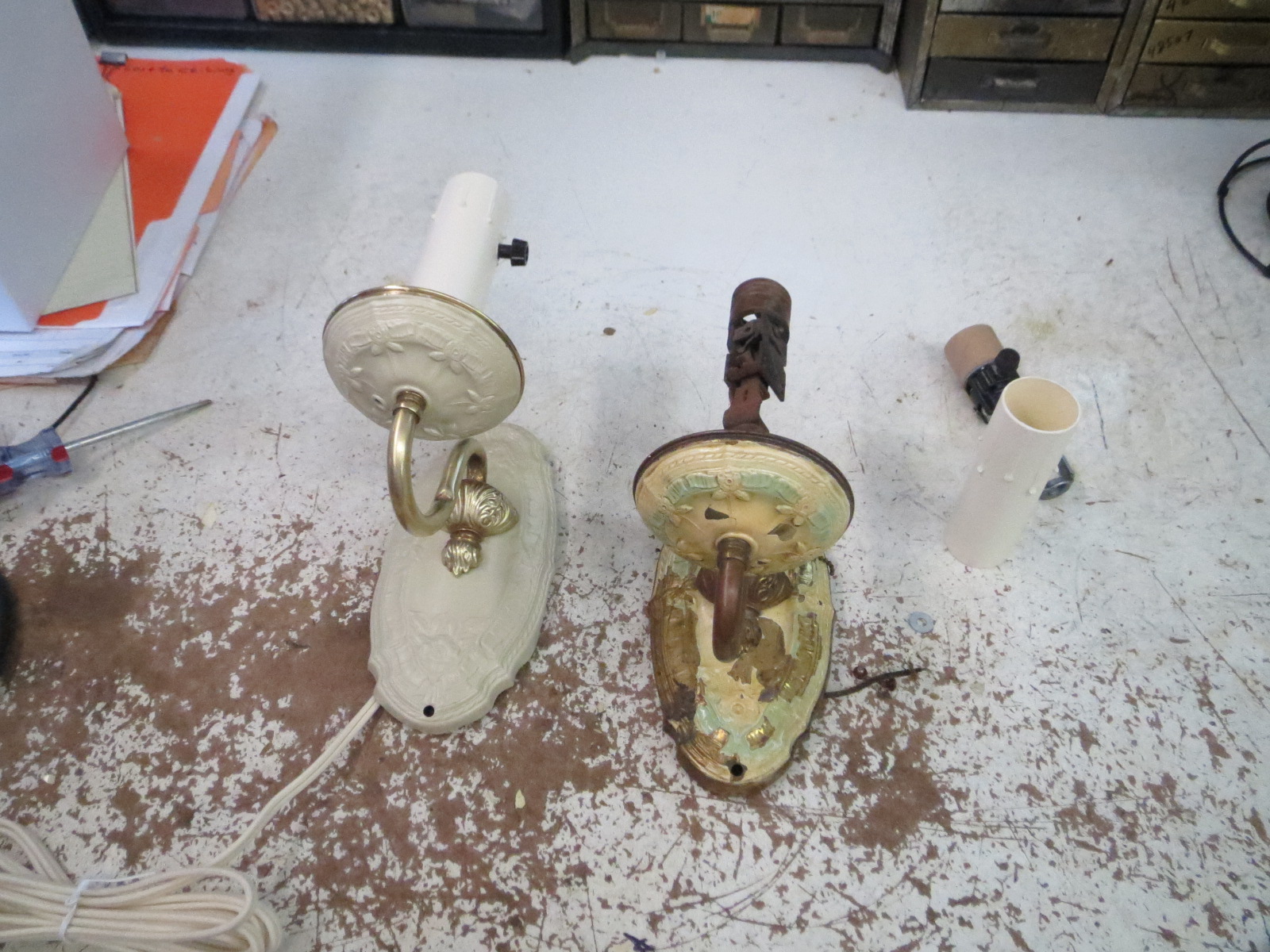 Lamp Parts and Repair | Lamp Doctor: Repaired Antique Wall Sconces Get ...