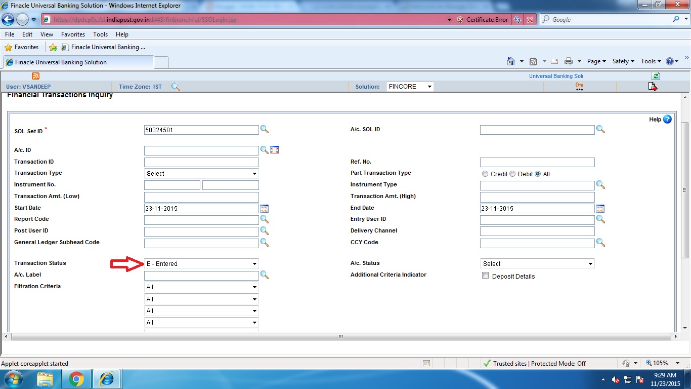 Steps to know the EOD blocking validation report in DOP Finacle ...