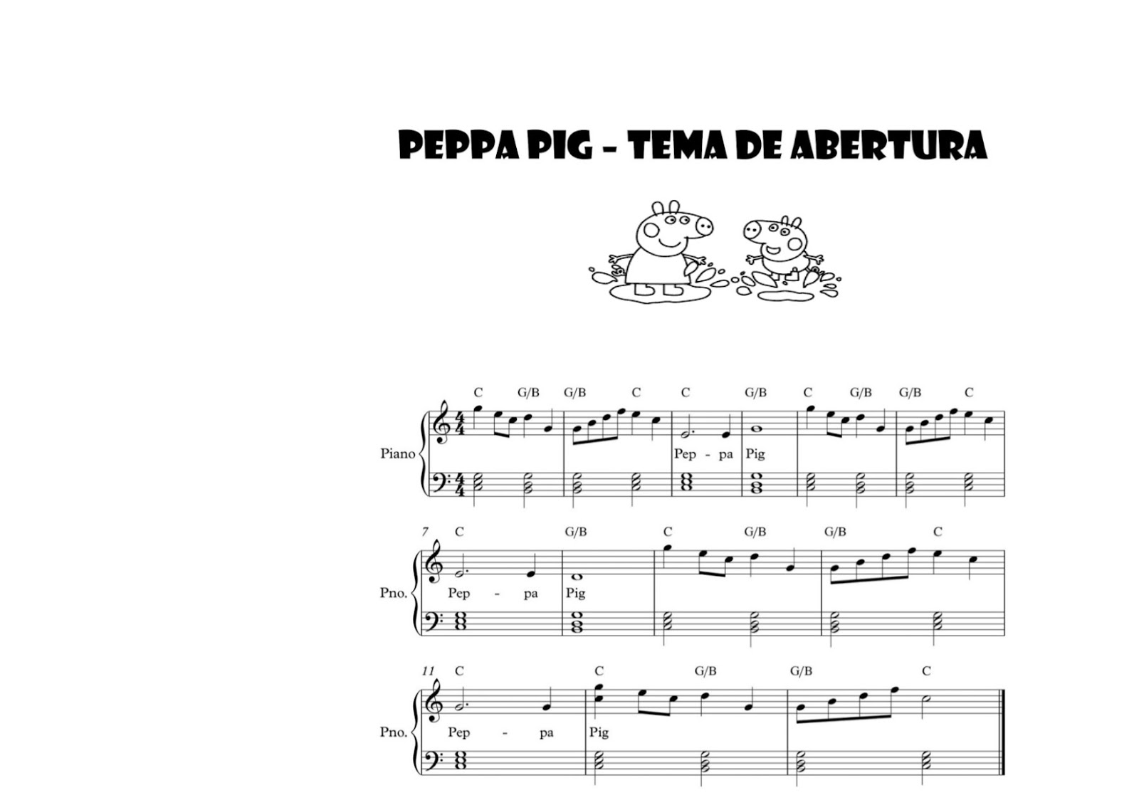 Partitura Peppa Pig | atelier-yuwa.ciao.jp