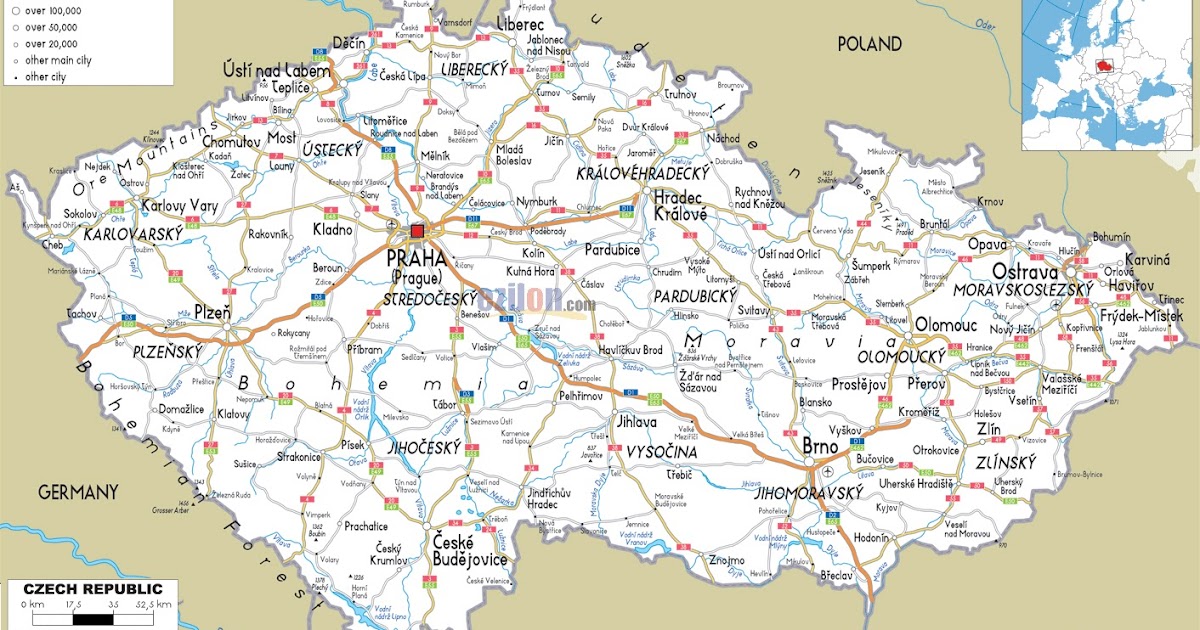 Romania Live: Harta rutiera a Cehiei Harta politica Cehia