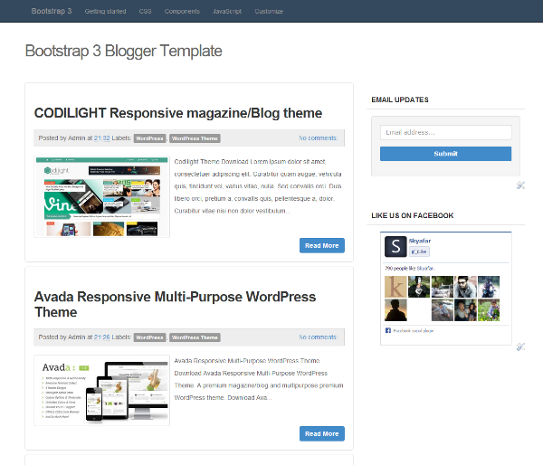 Template Blogger Simple Responsive dengan Bootstrap - Blog Romeltea