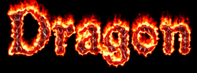 Text Effect Tutorials: A flaming dragon text effect logo