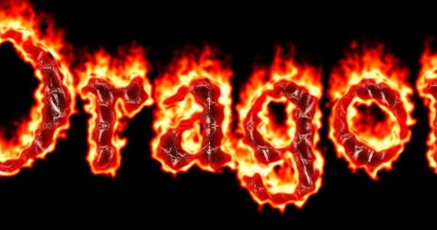 Text Effect Tutorials: A flaming dragon text effect logo
