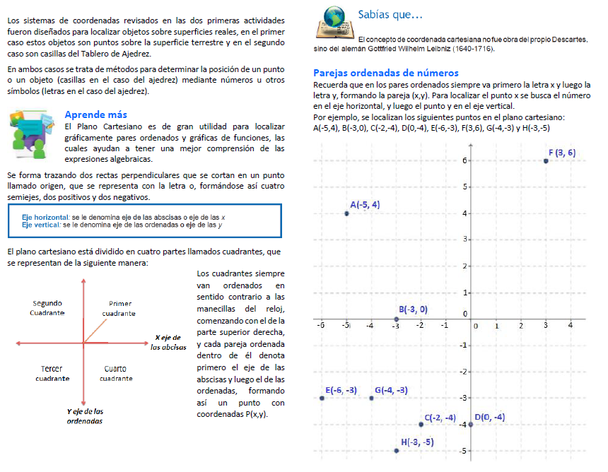 UGM Matemáticas Tres: SISTEMAS DE COORDENADAS Y PARES ORDENADOS