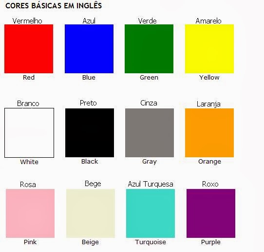 Colegio Rio coc: Cores em Inglês