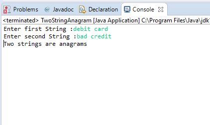 Java program to find two Strings are anagrams or not ~ JavaTechTube