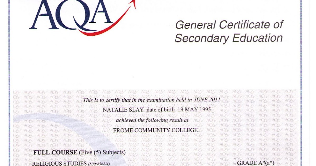 My Curriculum Vitae GCSE Certificate Religious Studies English