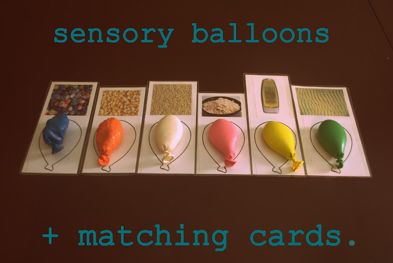 i thought of it second.: balloon sensory matching.