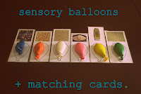 i thought of it second.: balloon sensory matching.