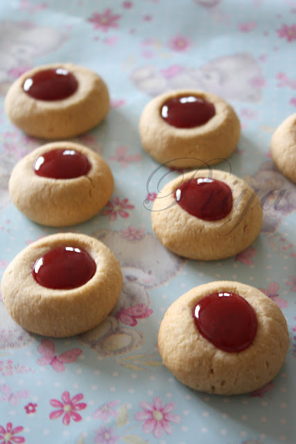 Cook like Priya: Thumbprint Cookies | Eggless Almond Wheat Cookies with ...