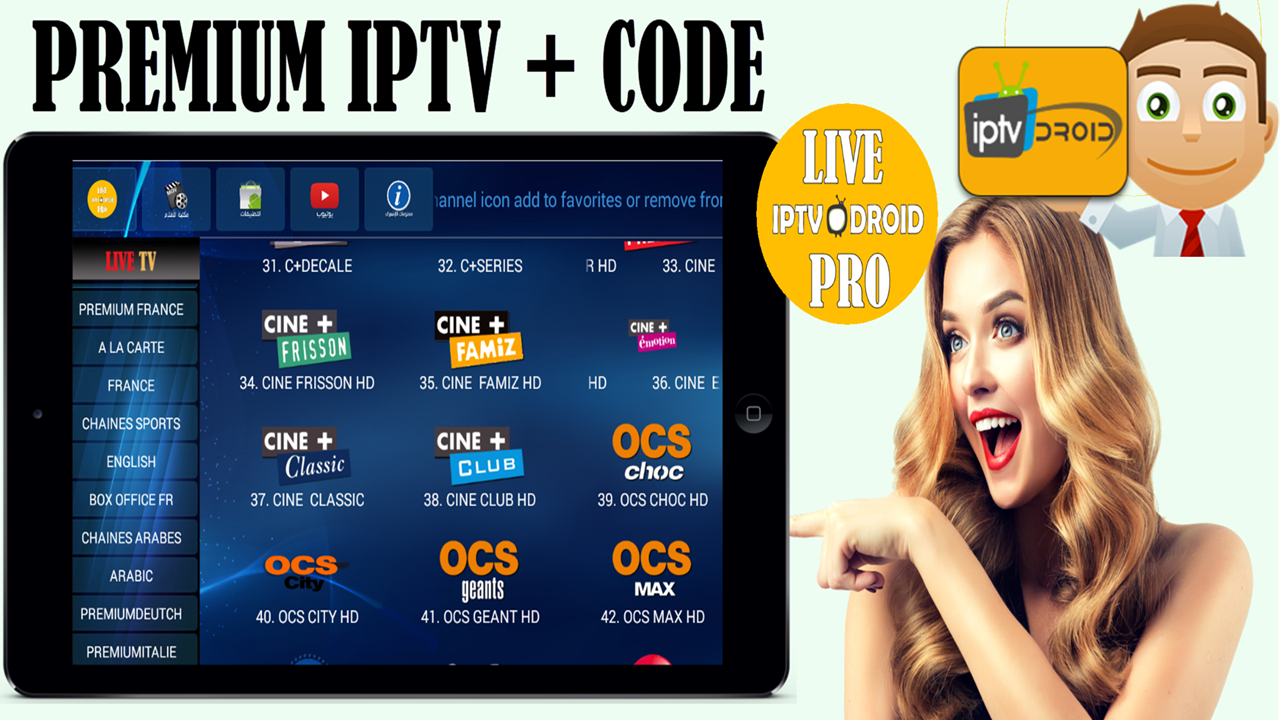 LIVE DROID PRO : PREMIUM IPTV TO WATCH OVER 3000 CHANNELS + CODE - IPTV ...