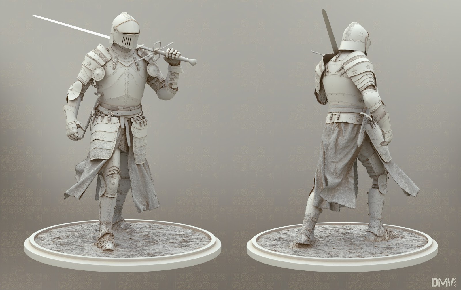 David Munoz Velazquez: Medieval Knight Grey Model